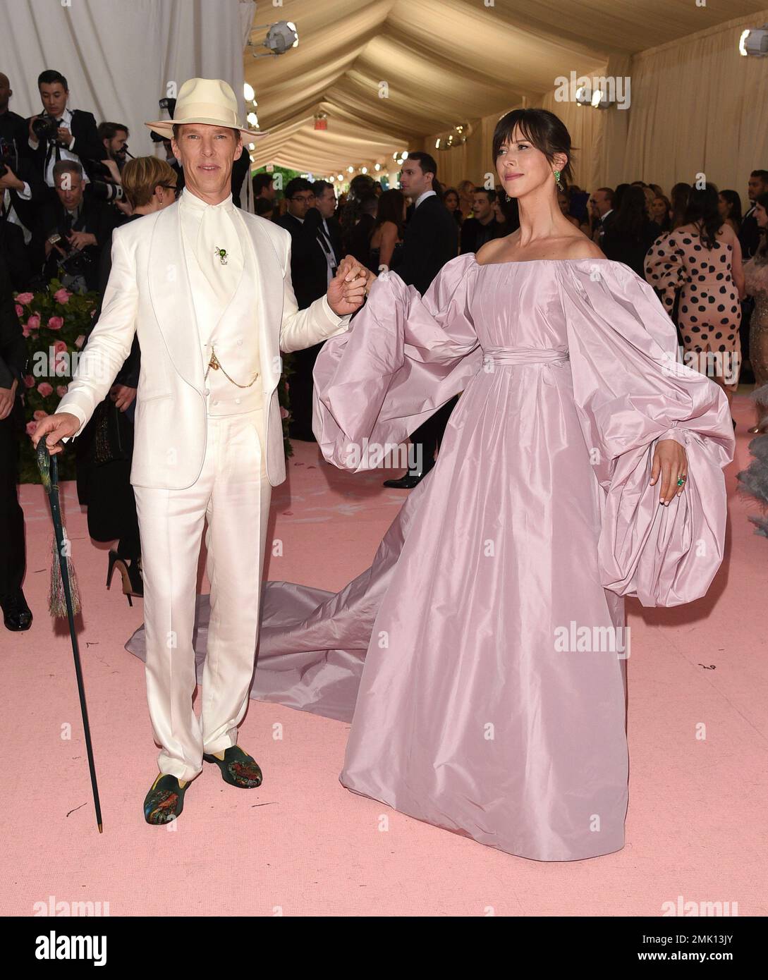 Benedict Cumberbatch, left, and Sophie Hunter attend The Metropolitan ...