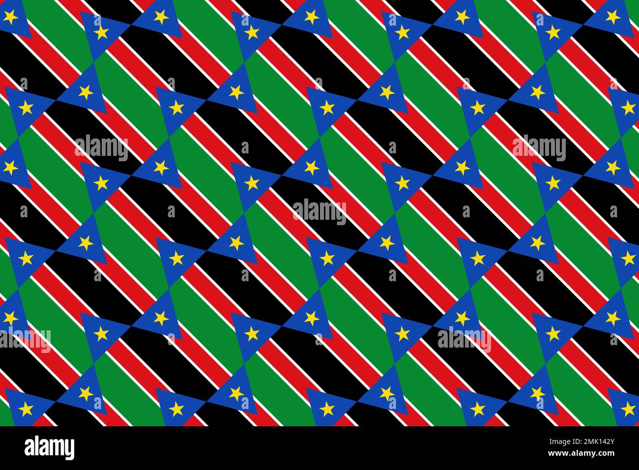 Geometric pattern in the colors of the national flag of South Sudan ...