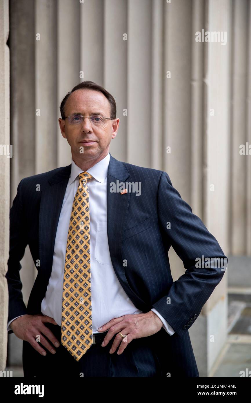 Deputy Attorney General Rod Rosenstein poses for a photograph at the ...