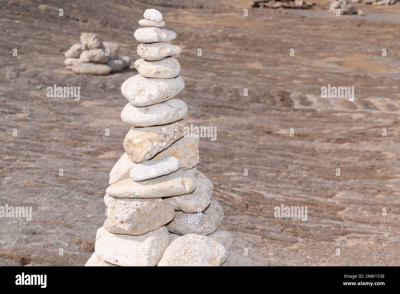 beach stone zen stone tower Stock Photo - Alamy