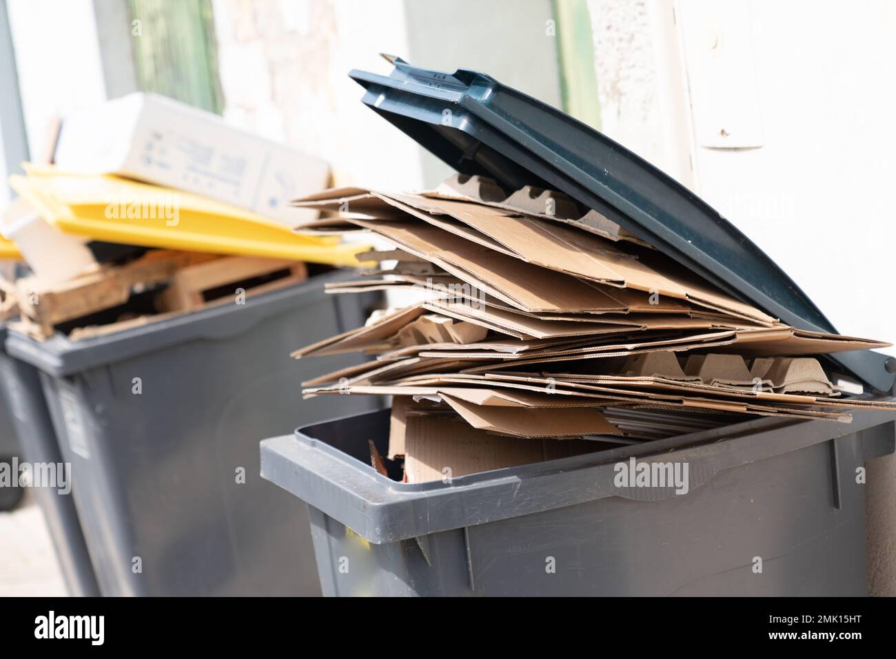 Recycling empty boxes paper waste separation Stock Photo - Alamy