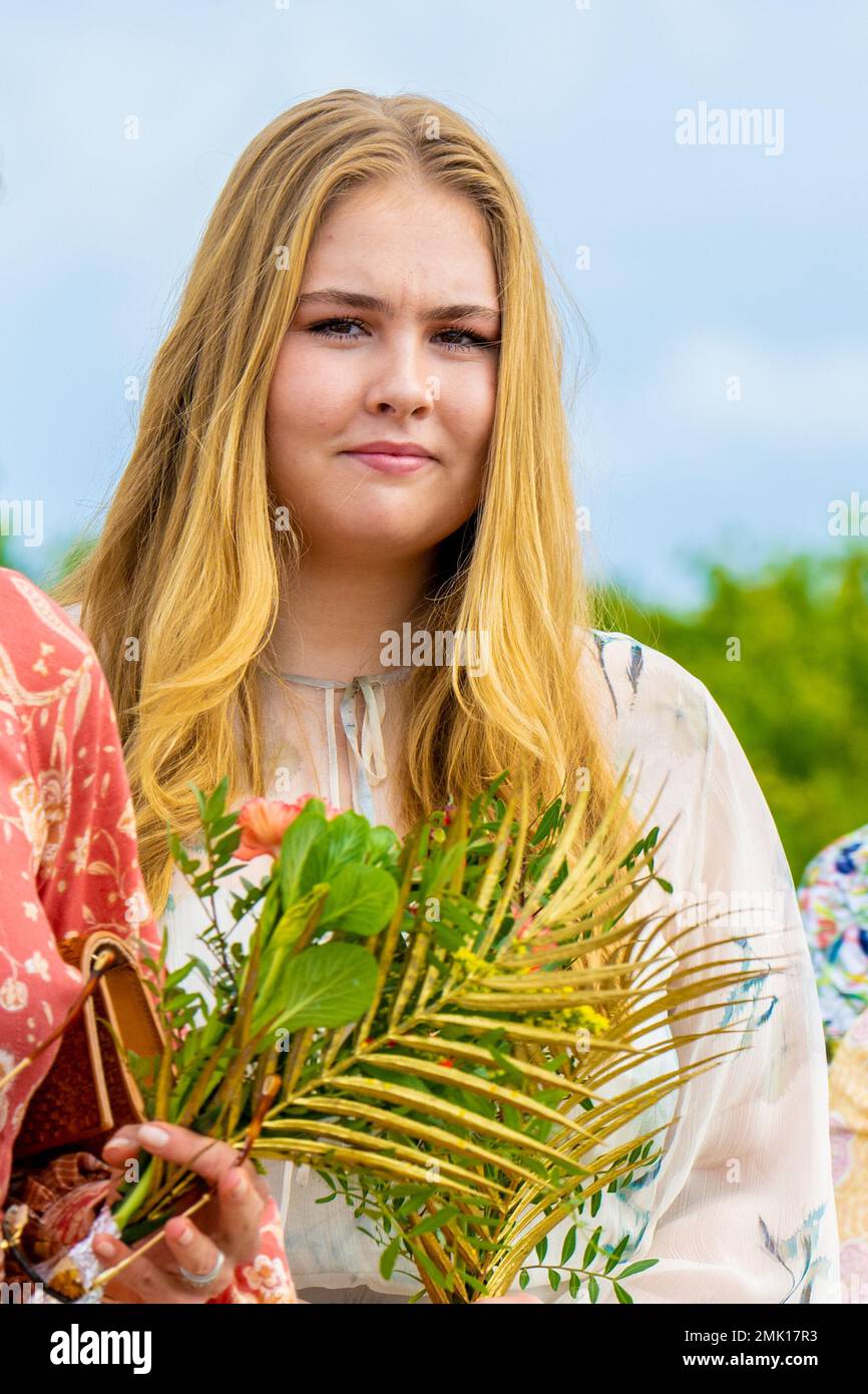 Princess Amalia, Princess of Orange during a visit to Witte Pan Old ...