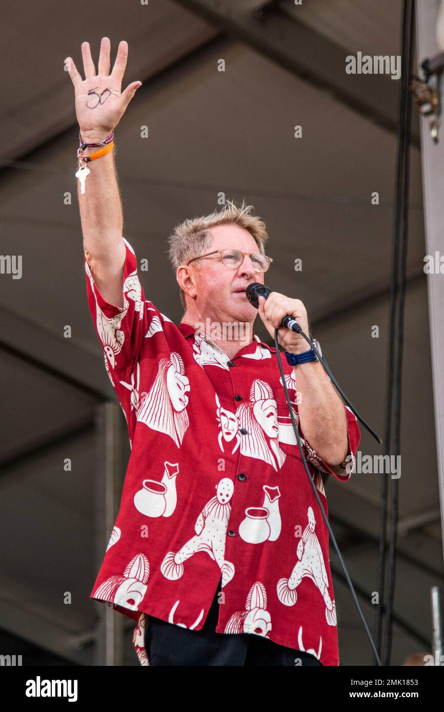 Quint Davis speaks at the New Orleans Jazz and Heritage Festival on ...
