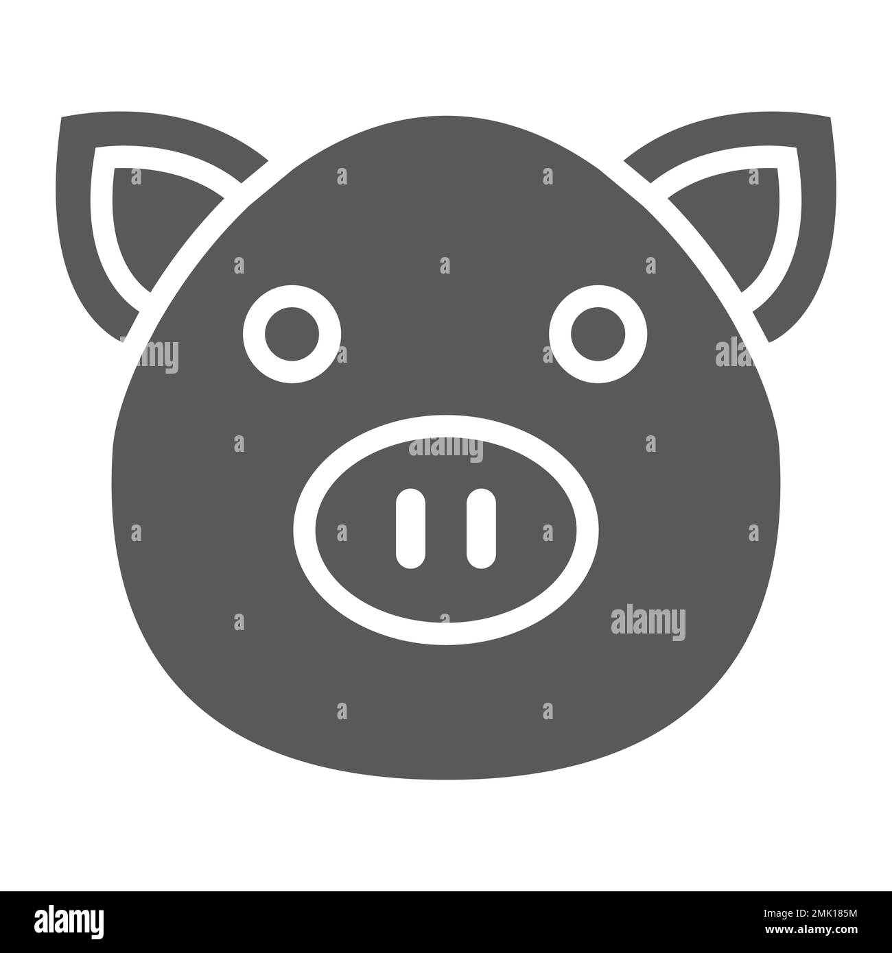 Pig glyph icon, animal and farm, piggy sign, vector graphics, a solid ...