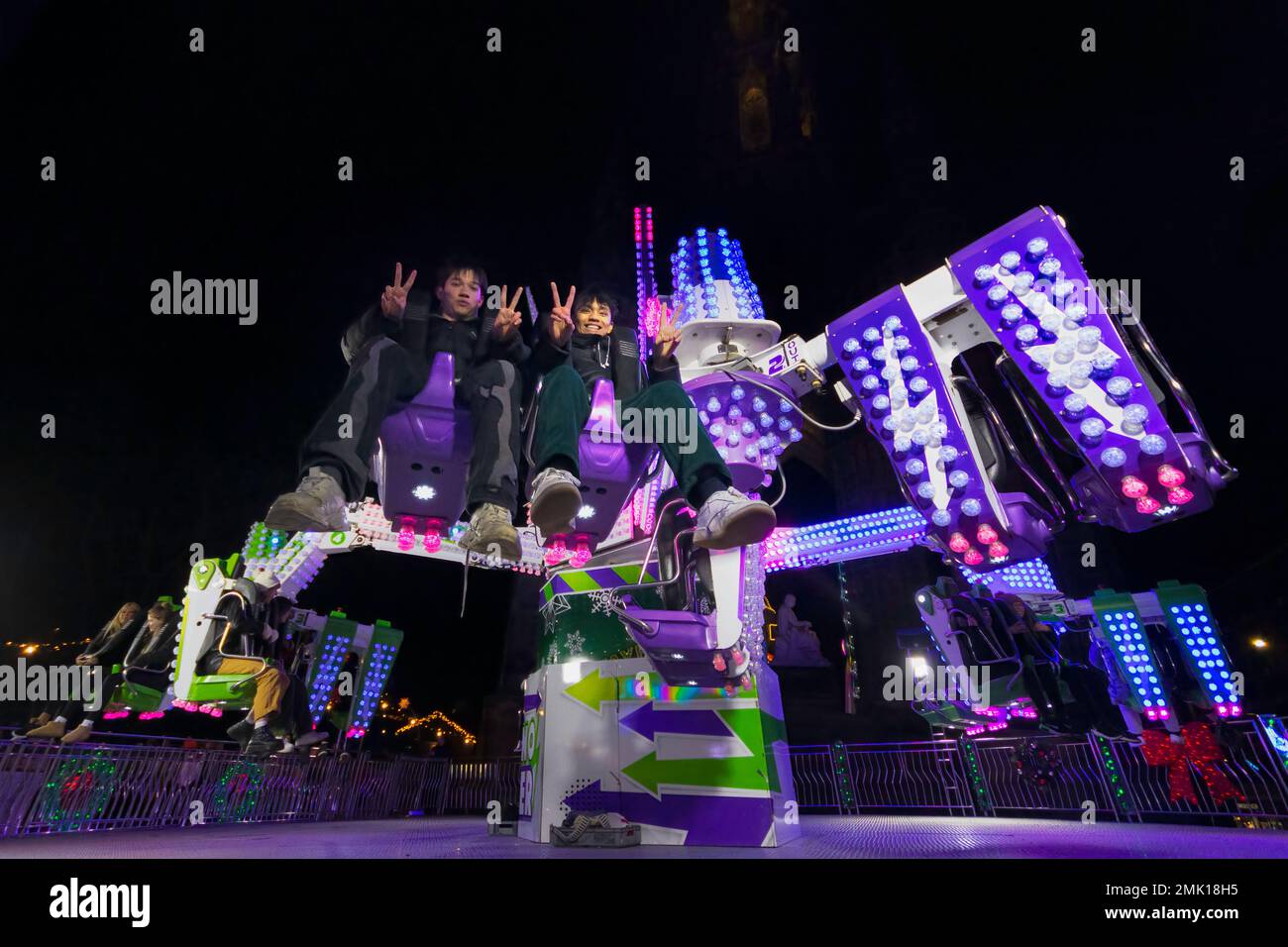 All the fun of the fair. People enjoying the funfair at Edinburgh's ...