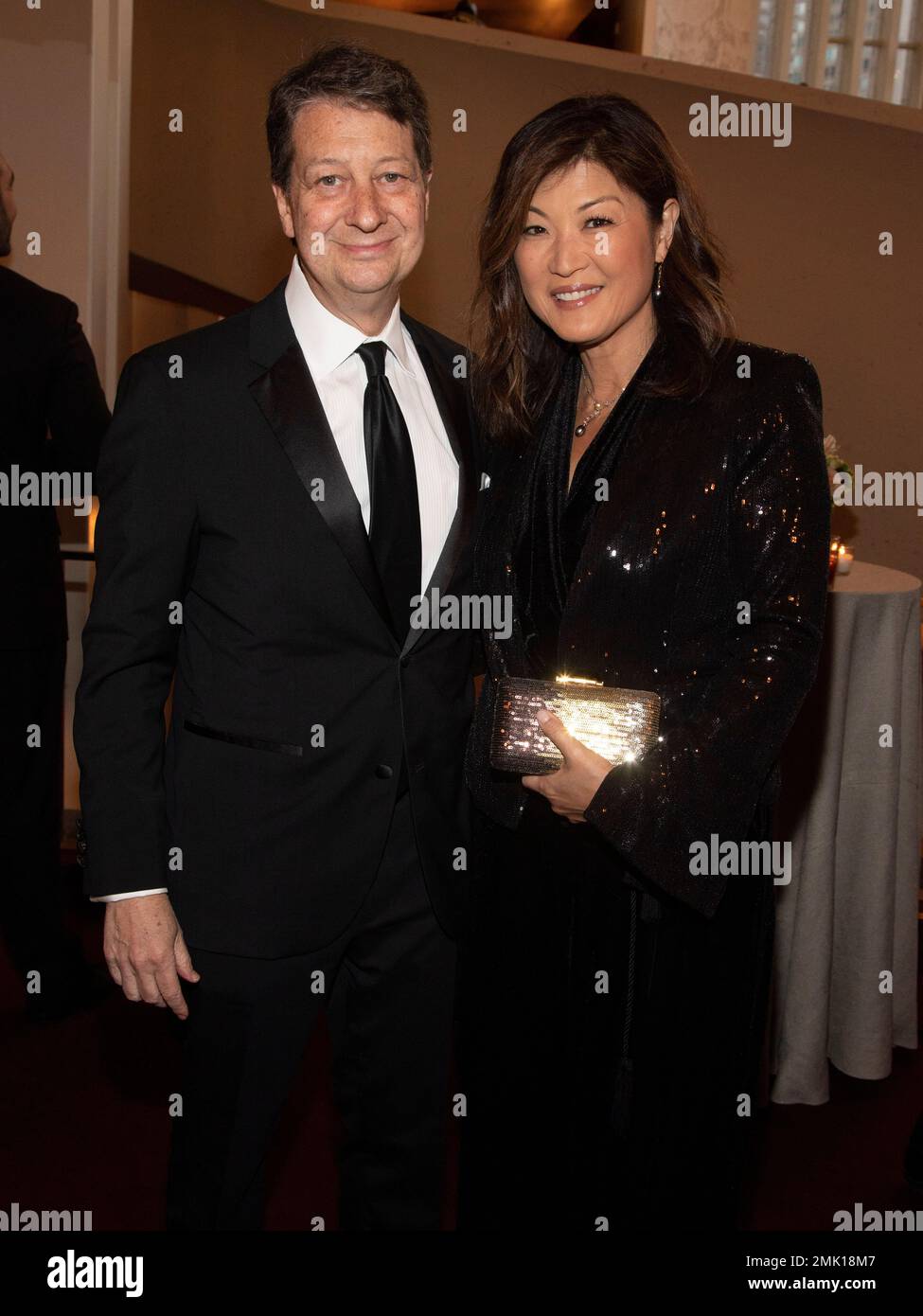 Neal Shapiro, left, and Juju Chang, right, attend the Lincoln Center ...