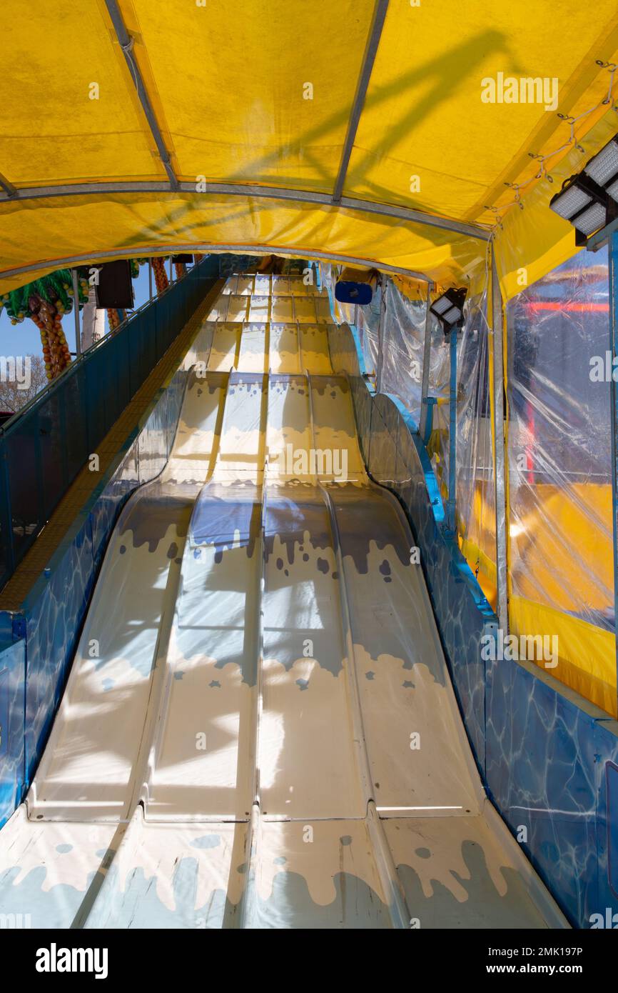 Giant Slide in park playground for fun Stock Photo - Alamy