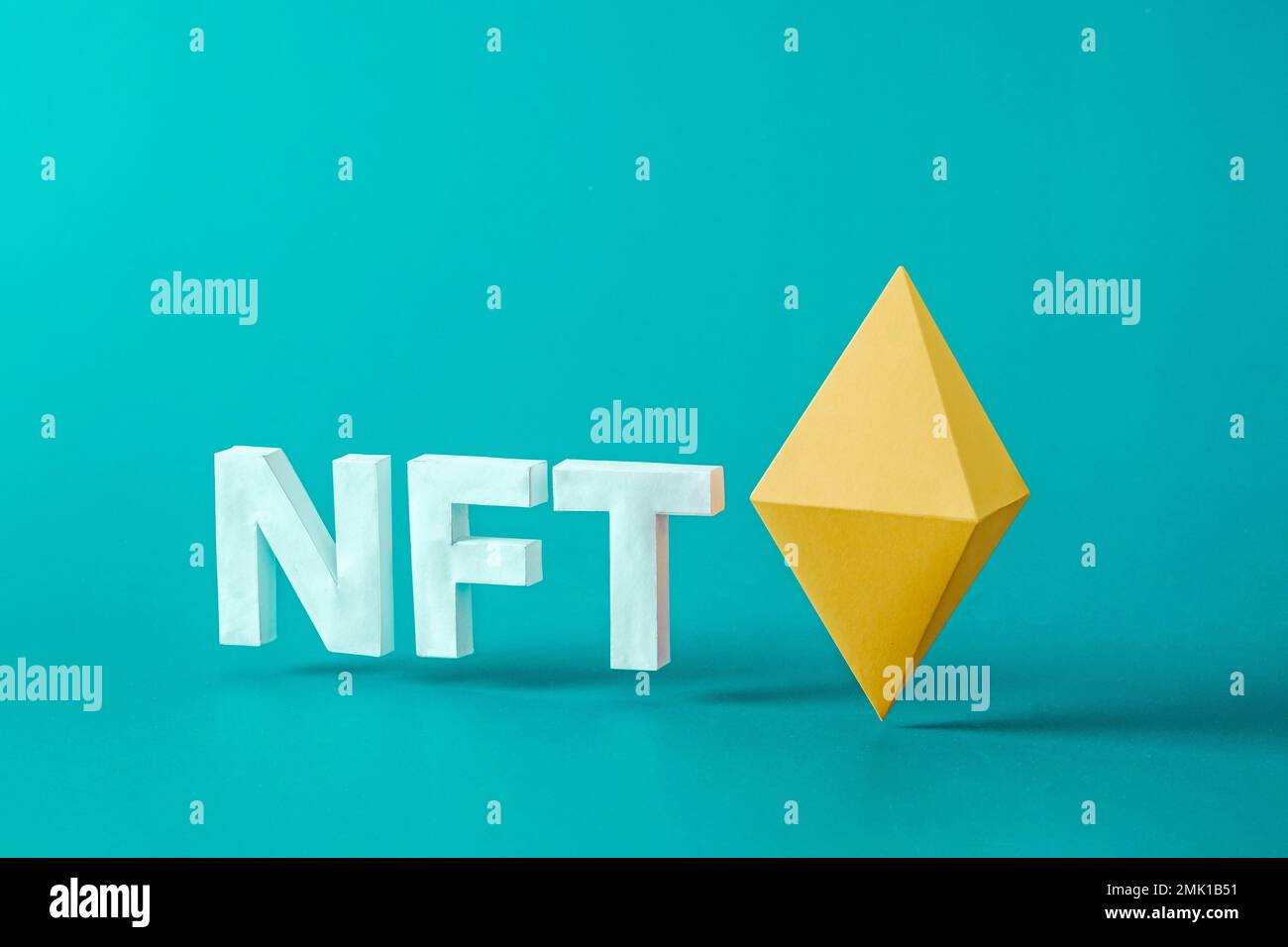 NFT 3D letters text and symbol eth as a symbol of modern technologies ...
