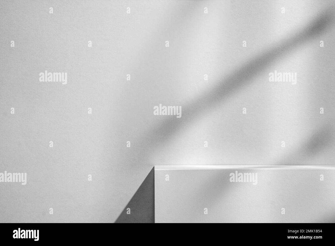 Grey minimal background with podium and shadows for product display and ...
