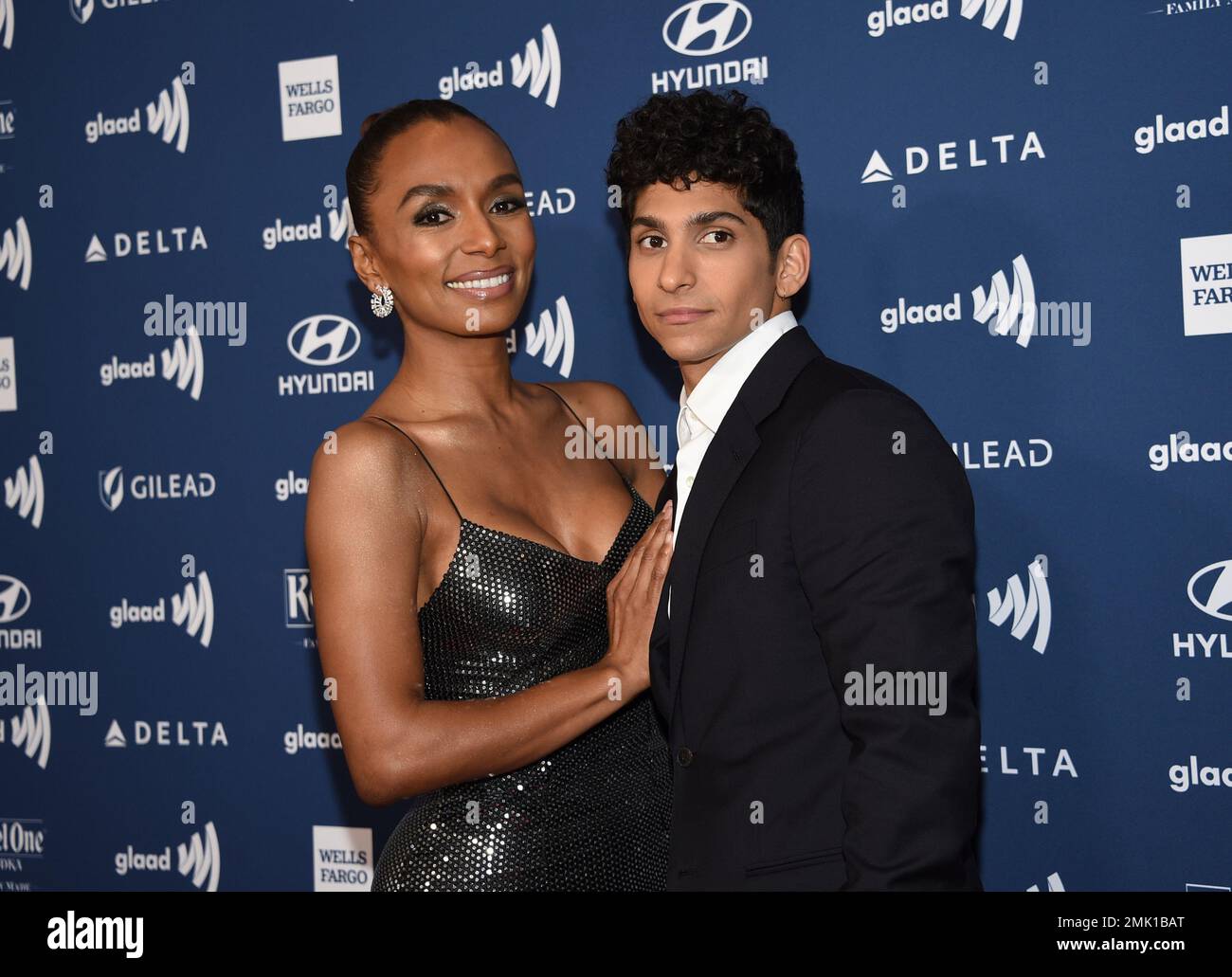Janet Mock, left, and Angel Bismark Curiel attend the 30th annual GLAAD ...