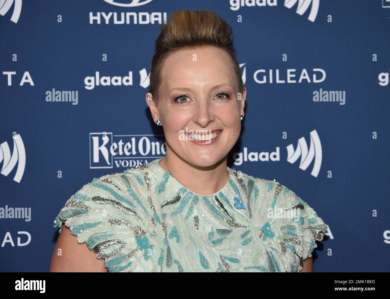 Auctioneer Erin Ward attends the 30th annual GLAAD Media Awards at the ...
