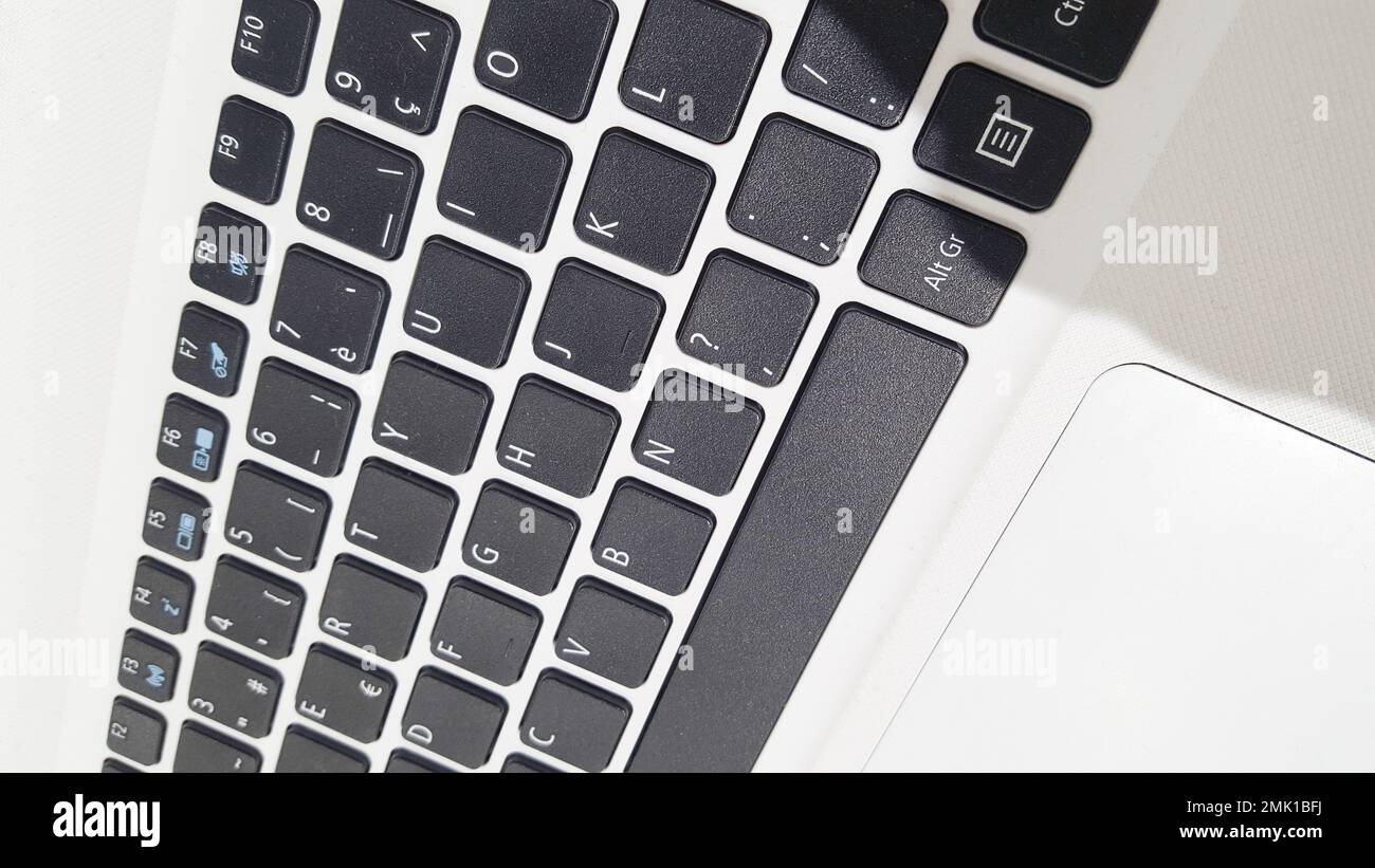 Background view of a Laptop keyboard Closeup Stock Photo - Alamy