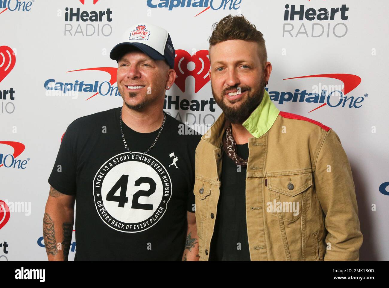 LOCASH's Chris Lucas, left, and Preston Brust arrive at the ...