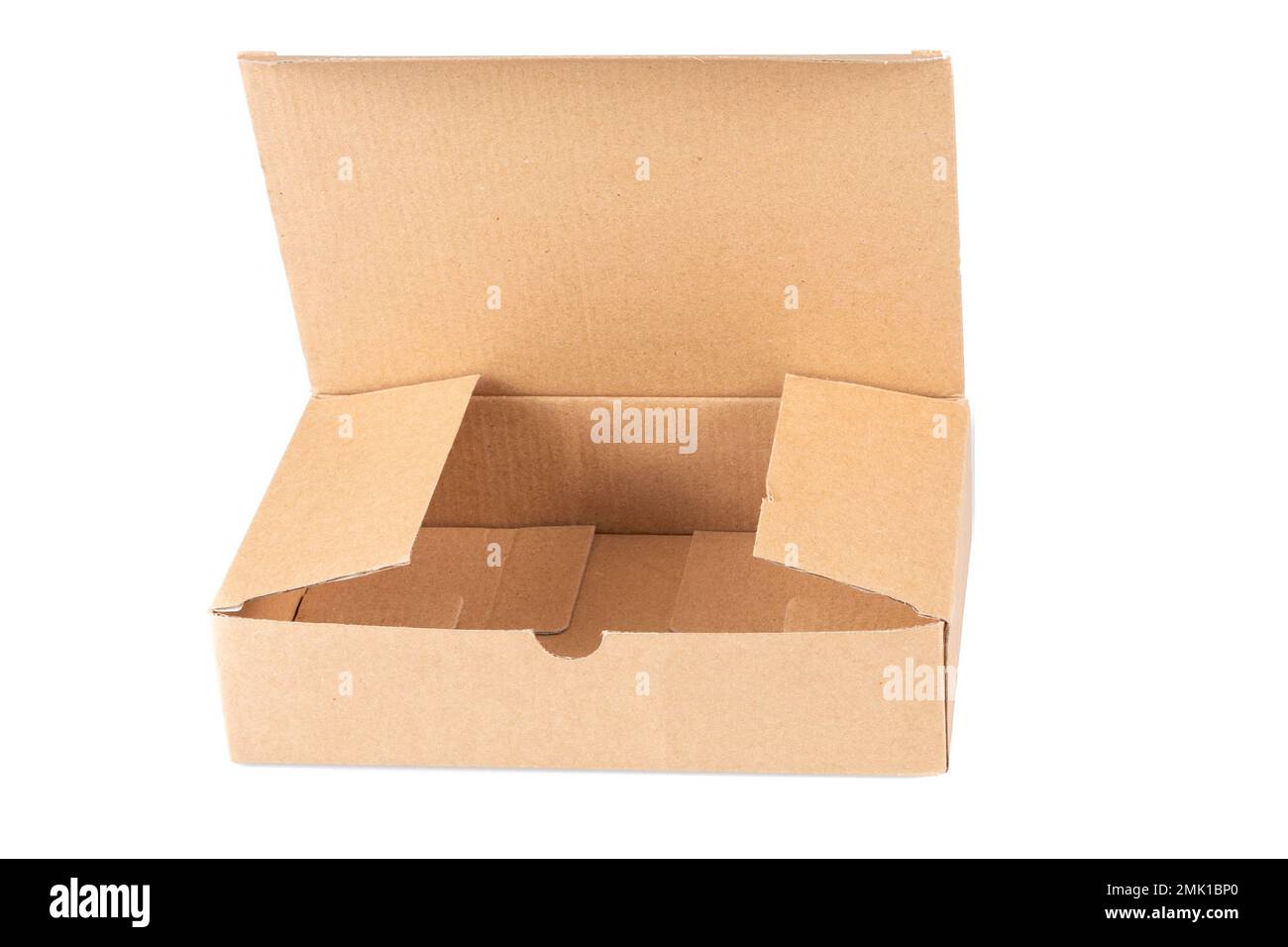 open cardboard delivery package box isolated on white background Stock ...