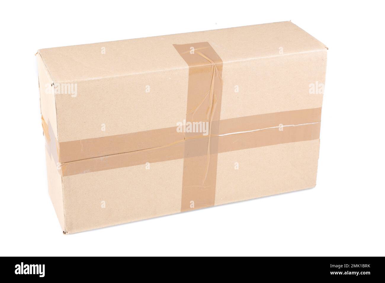single box cardboard brown package isolated on white background Stock ...