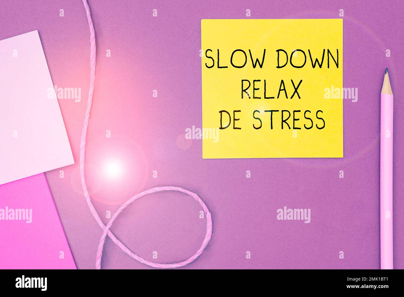 Text caption presenting Slow Down Relax De Stress. Conceptual photo ...