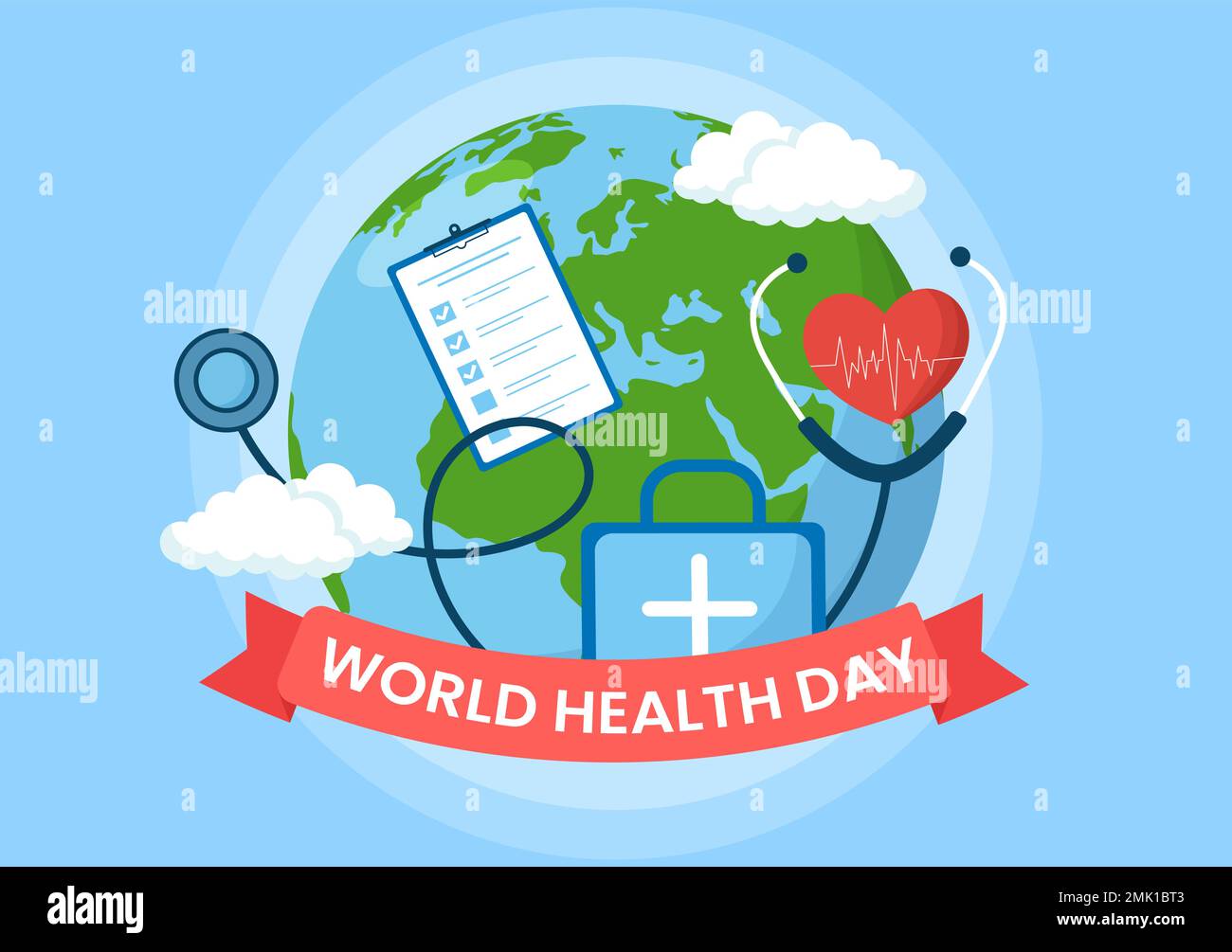 World Health Day on April 7th Illustration with Earth and HealthCare ...