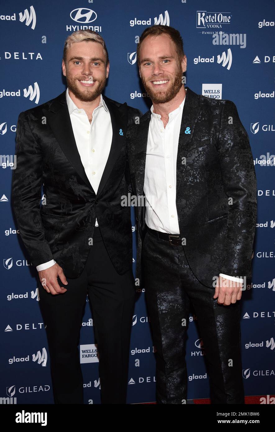 Gus Kenworthy, left, and Matthew Wilkas attend the 30th annual GLAAD ...