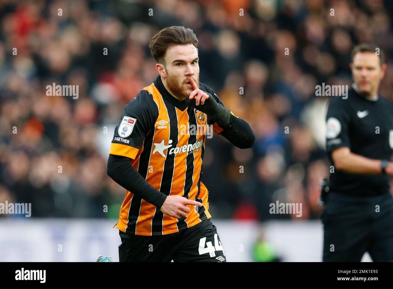 Aaron Connolly #44 of Hull City Celebrates scoring a goal to make it 1 ...