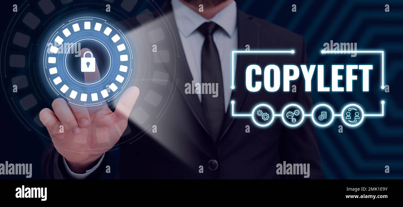 Handwriting text Copyleft. Business approach the right to freely use ... Handwriting text Copyleft. Business approach the right to freely use ...