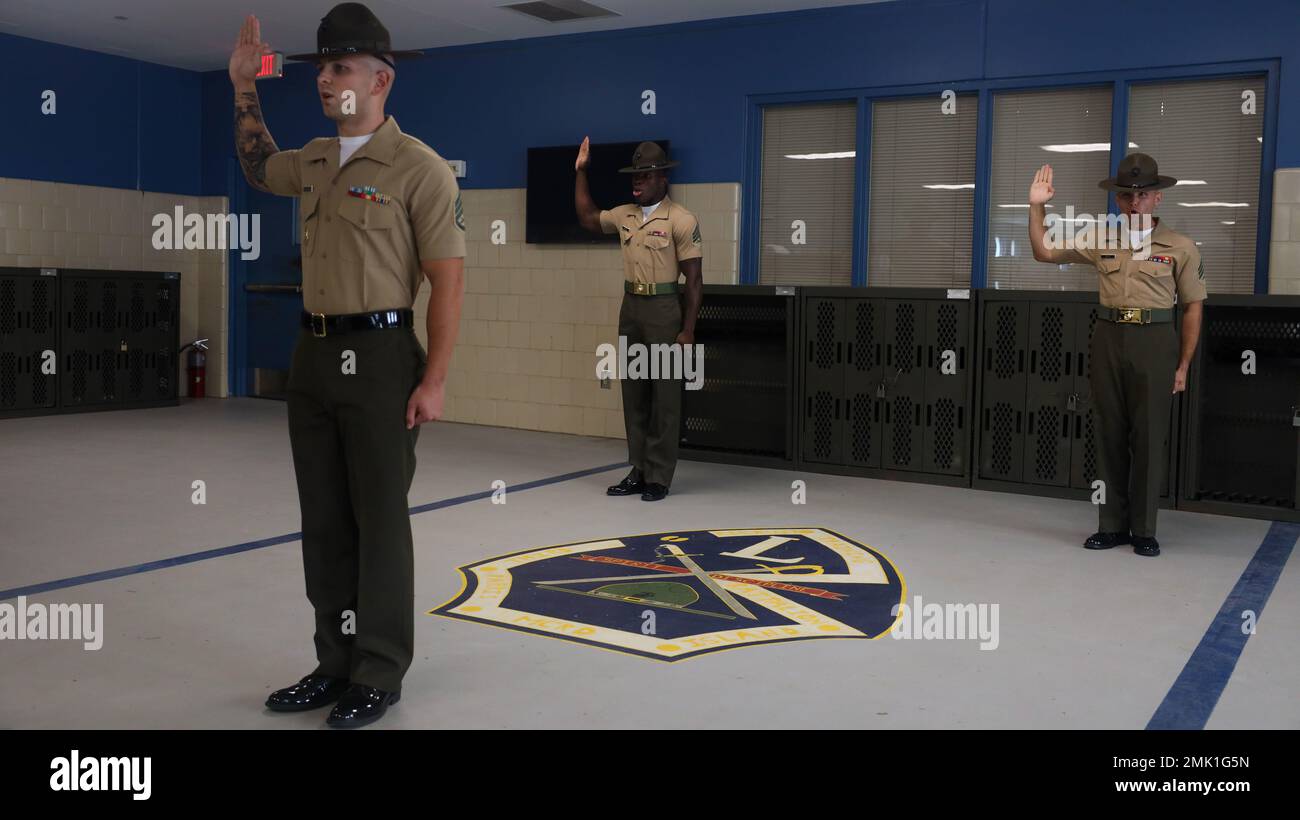 Recruits With Lima Company 3rd Recruit Training Battalion Meet Their