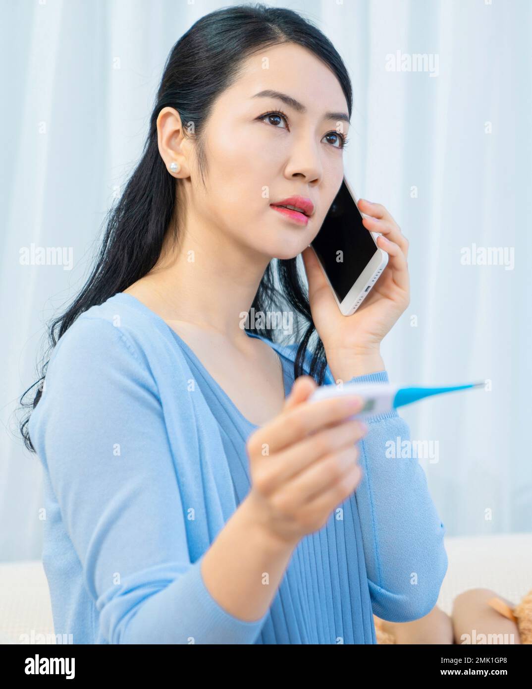 The mother cared for the sick daughter Stock Photo - Alamy