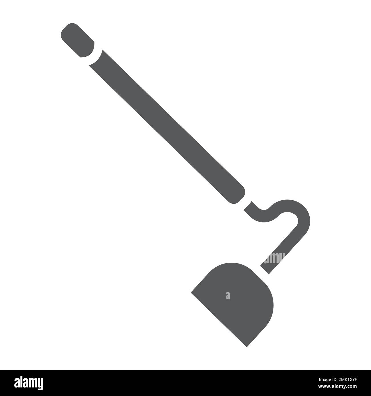 Hoe glyph icon, equipment and agriculture, tool sign, vector graphics ...