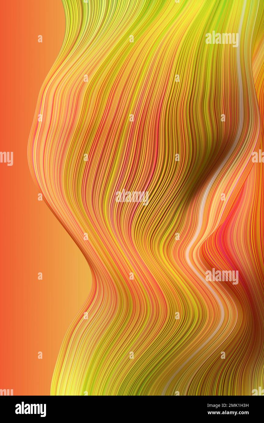 Multi-colored curved structured and striped wavy shape background in ...