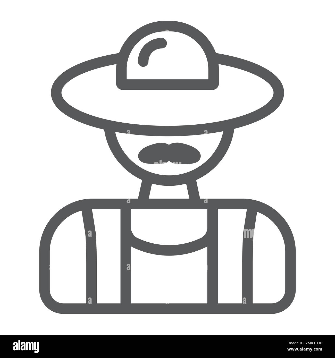 Farmer line icon, agriculture and farm, man sign, vector graphics, a ...