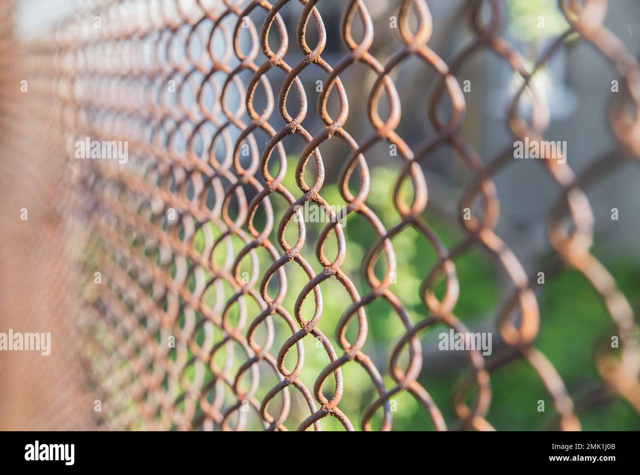 parkan made of rusty metal wicker nets Stock Photo - Alamy