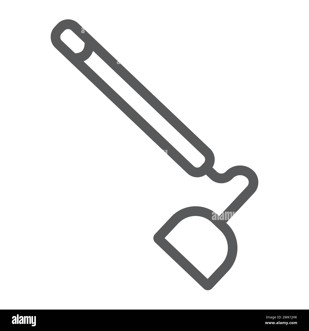 Hoe line icon, equipment and agriculture, tool sign, vector graphics, a ...