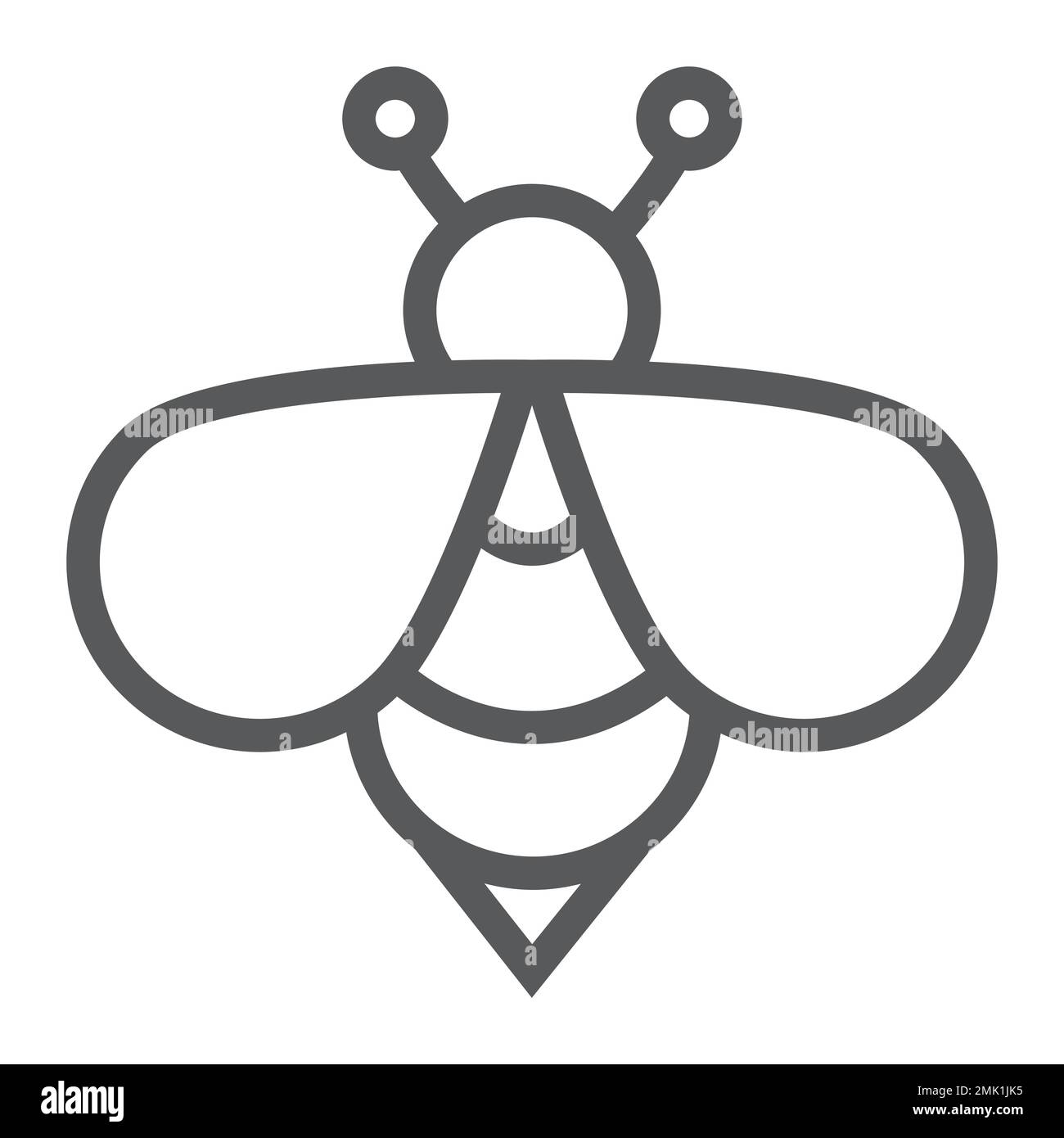 Bee line icon, animal and honey, insect sign, vector graphics, a linear ...