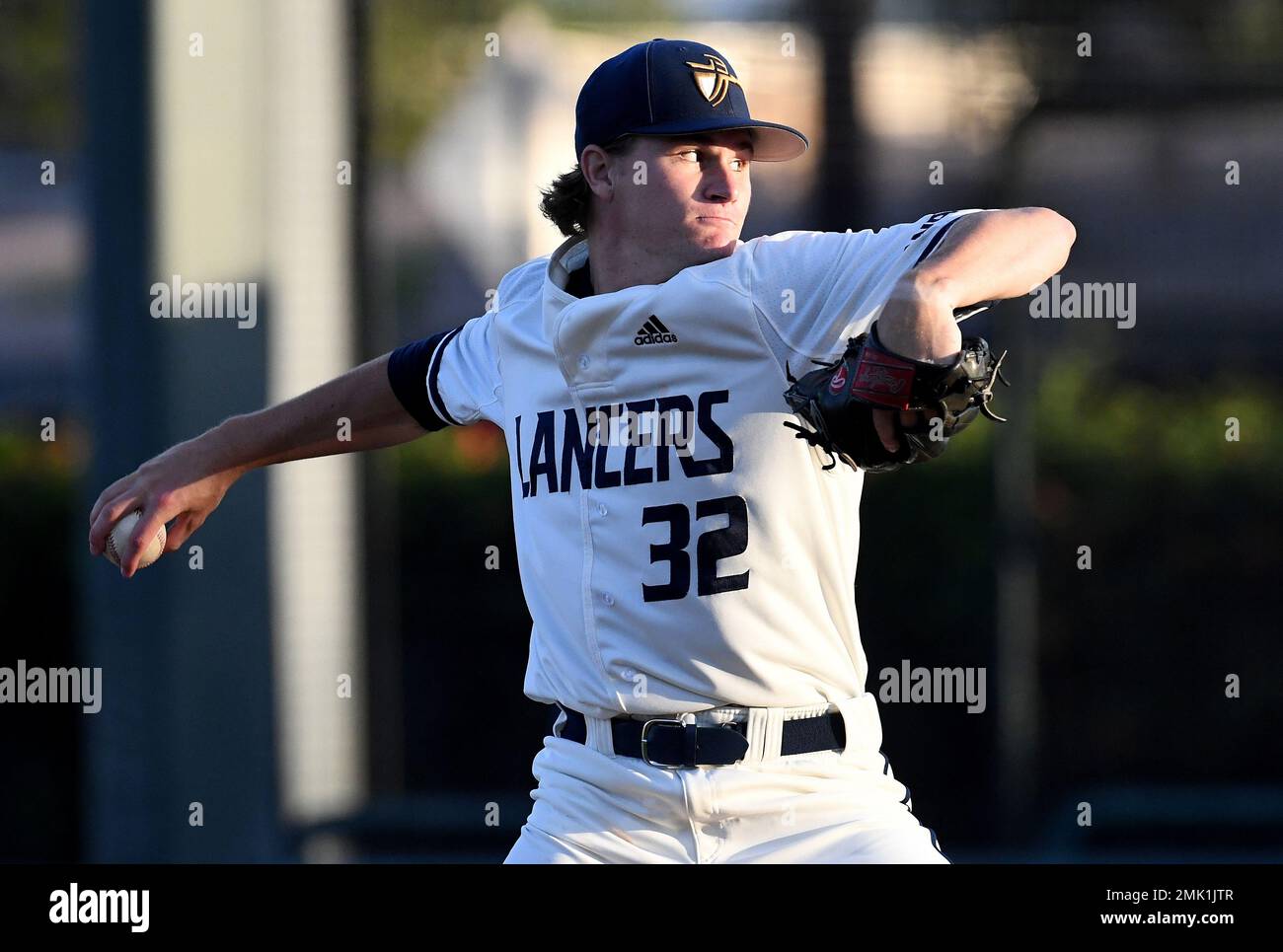 California Baptist starting pitcher Logan Rinehart brings a pitch to ...