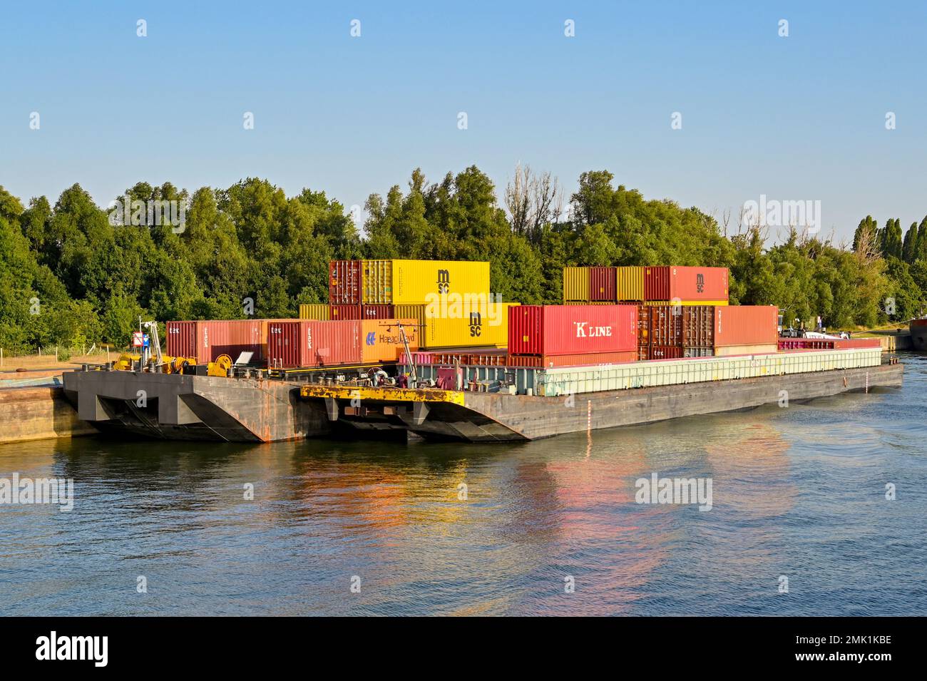 Antwerp, Belgium - August 2022: Shipping containers loaded onto ...