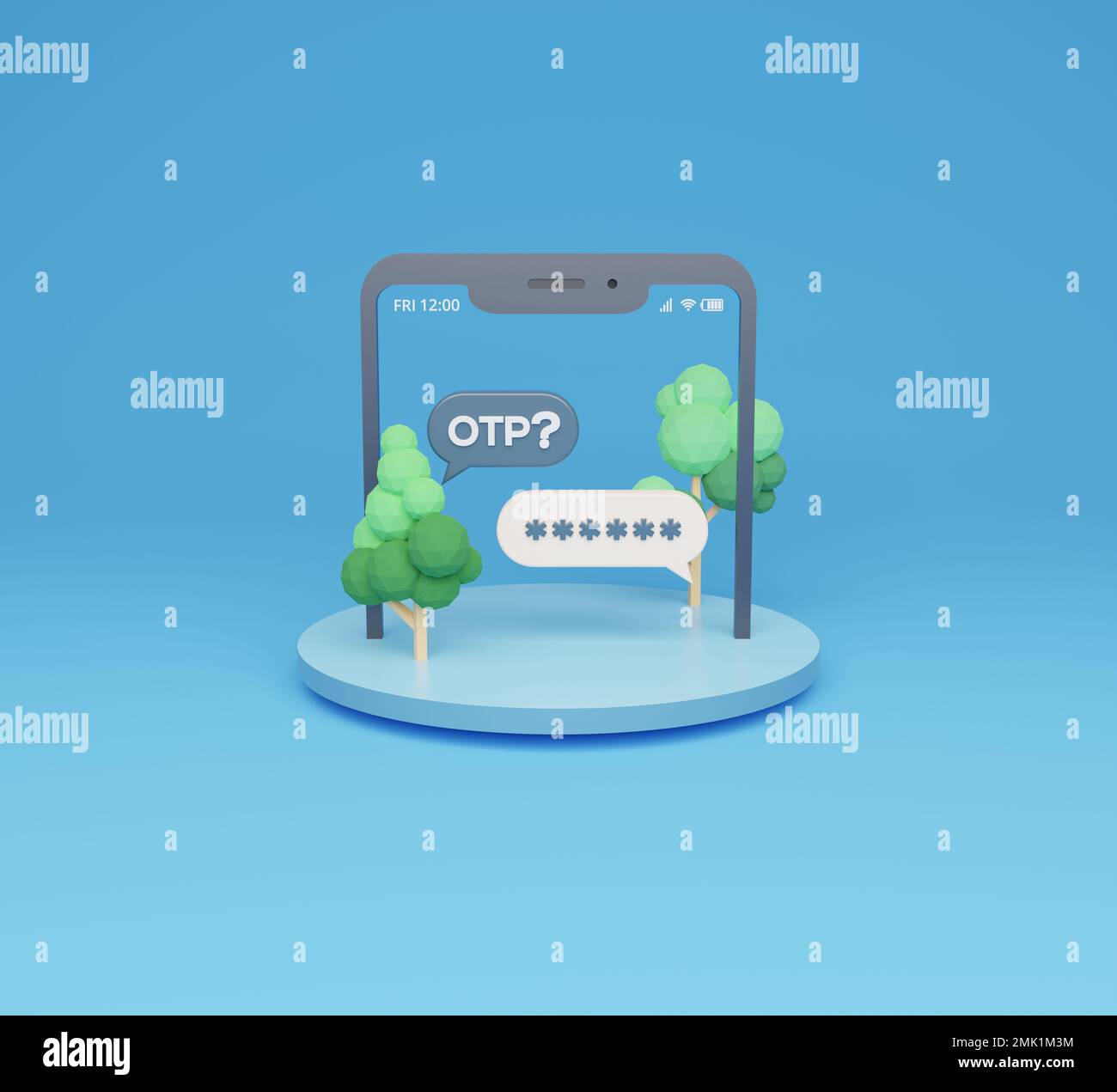 3d rendering password leaking concept with chat bubbles on smartphone ...