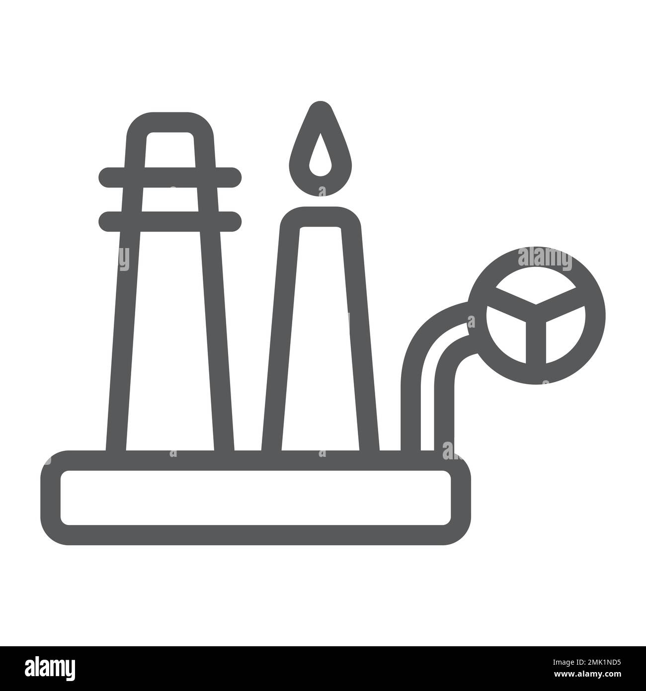 Oil refinery line icon, industrial and plant, factory sign, vector ...