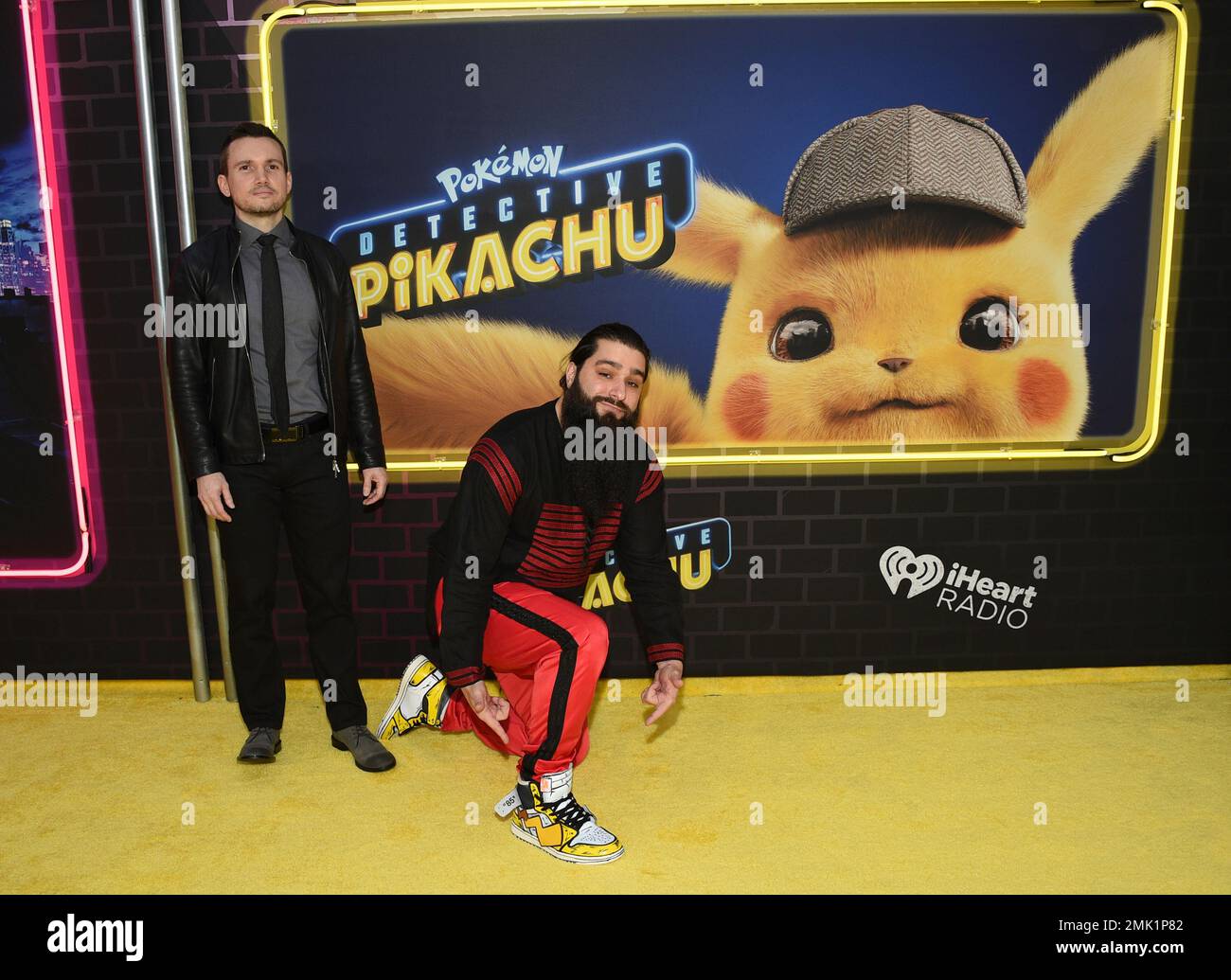Writers Derek Connolly, left, Jordan Vogt-Roberts attend the premiere ...