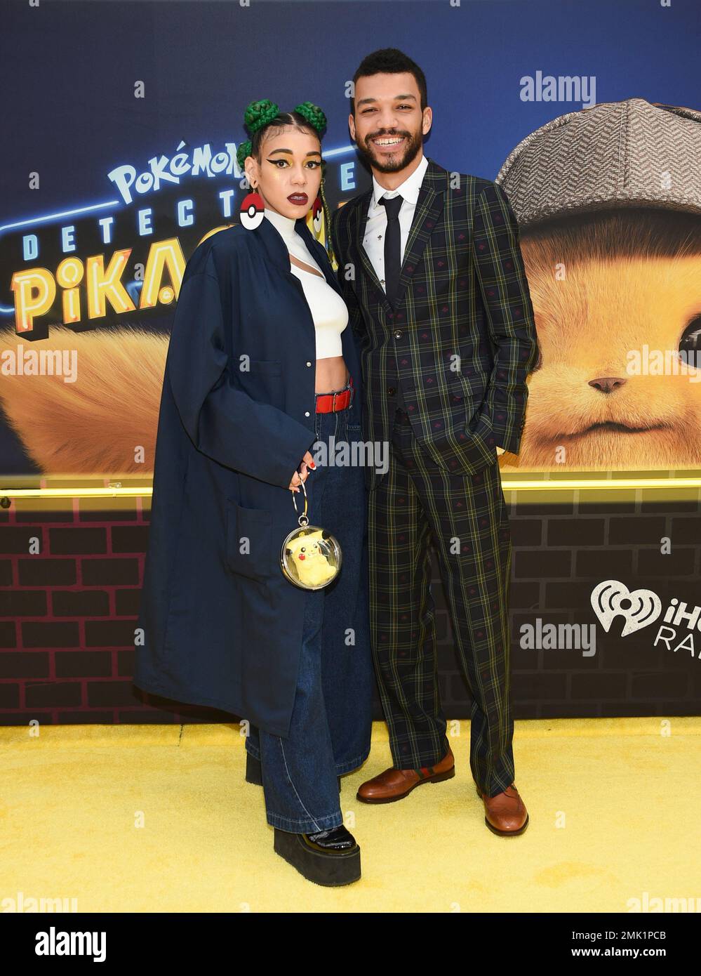 Actor Justice Smith, right, and sister attend the premiere of "Pokemon ...