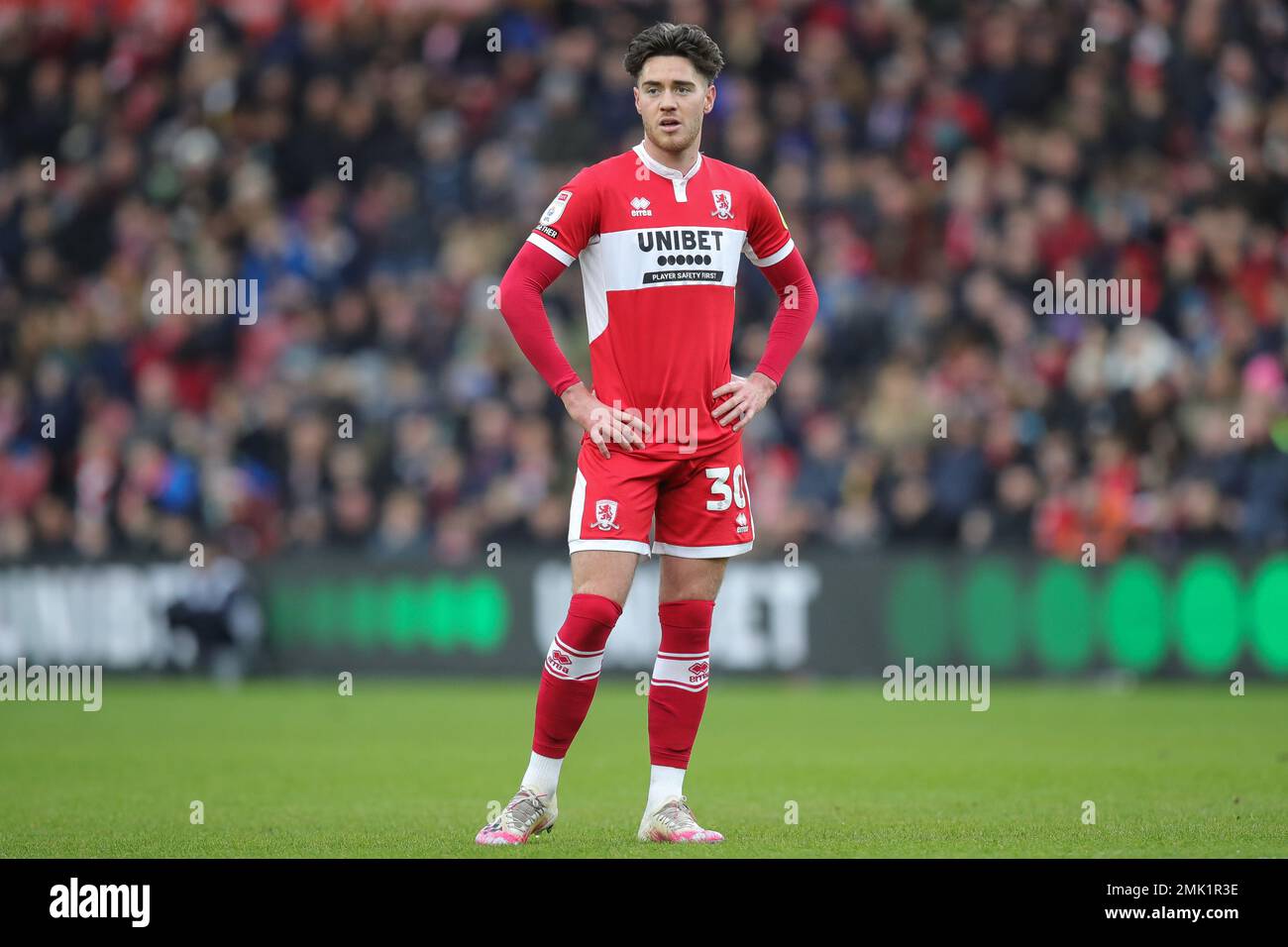 Hayden Hackney #30 of Middlesbrough during the Sky Bet Championship ...