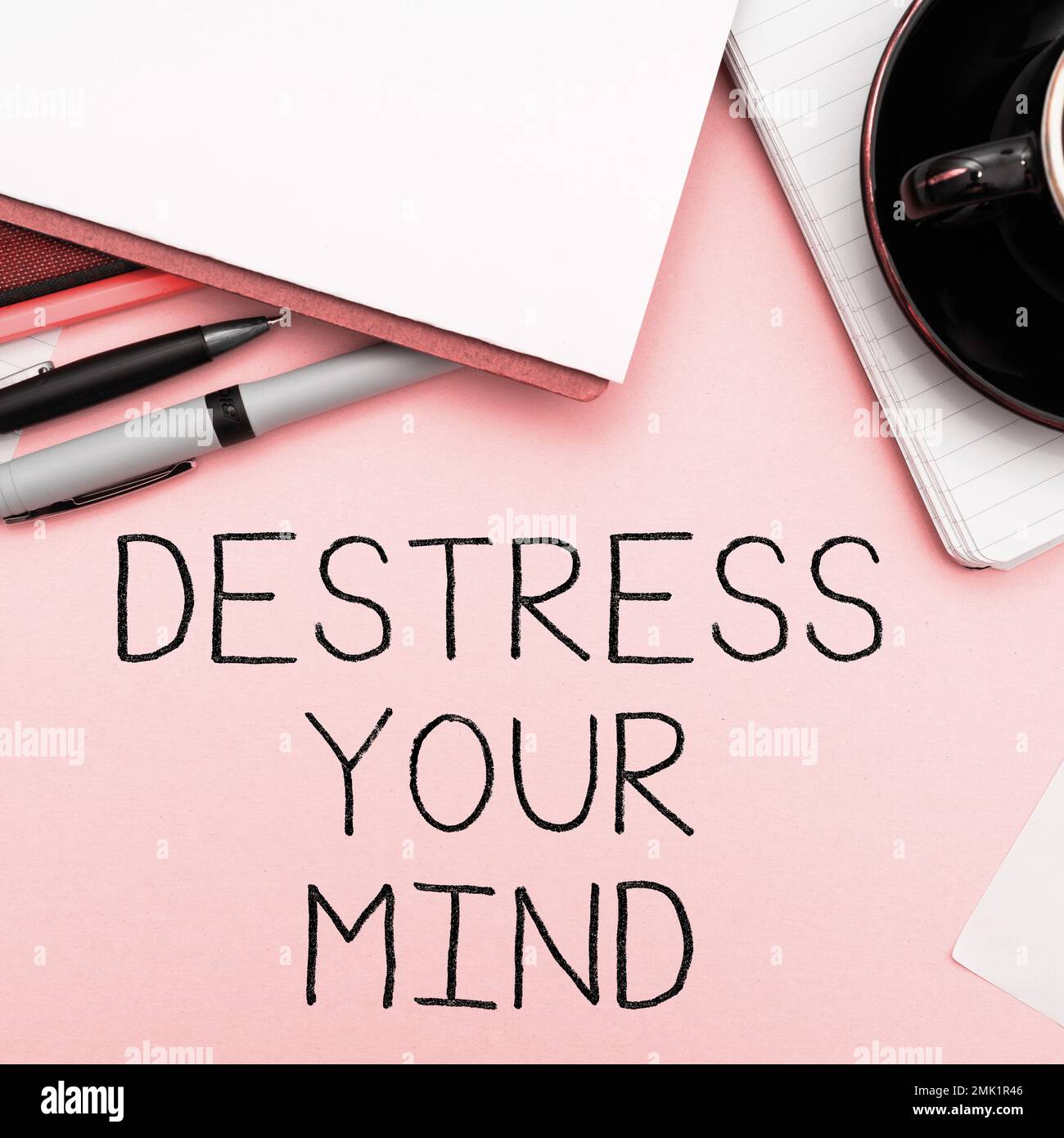 Text caption presenting Destress Your Mind. Business idea to release ...