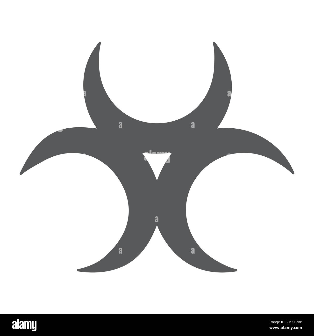 Biological threat glyph icon, alert and symbol, biohazard sign, vector ...
