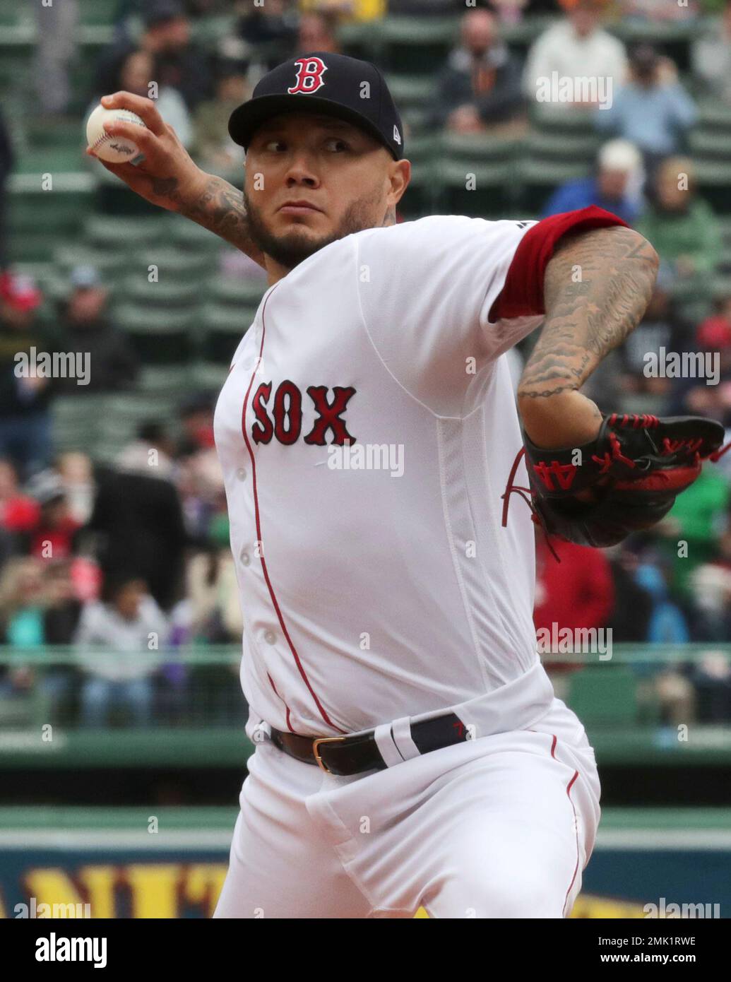 Boston Red Sox starting pitcher Hector Velazquez during a baseball game ...