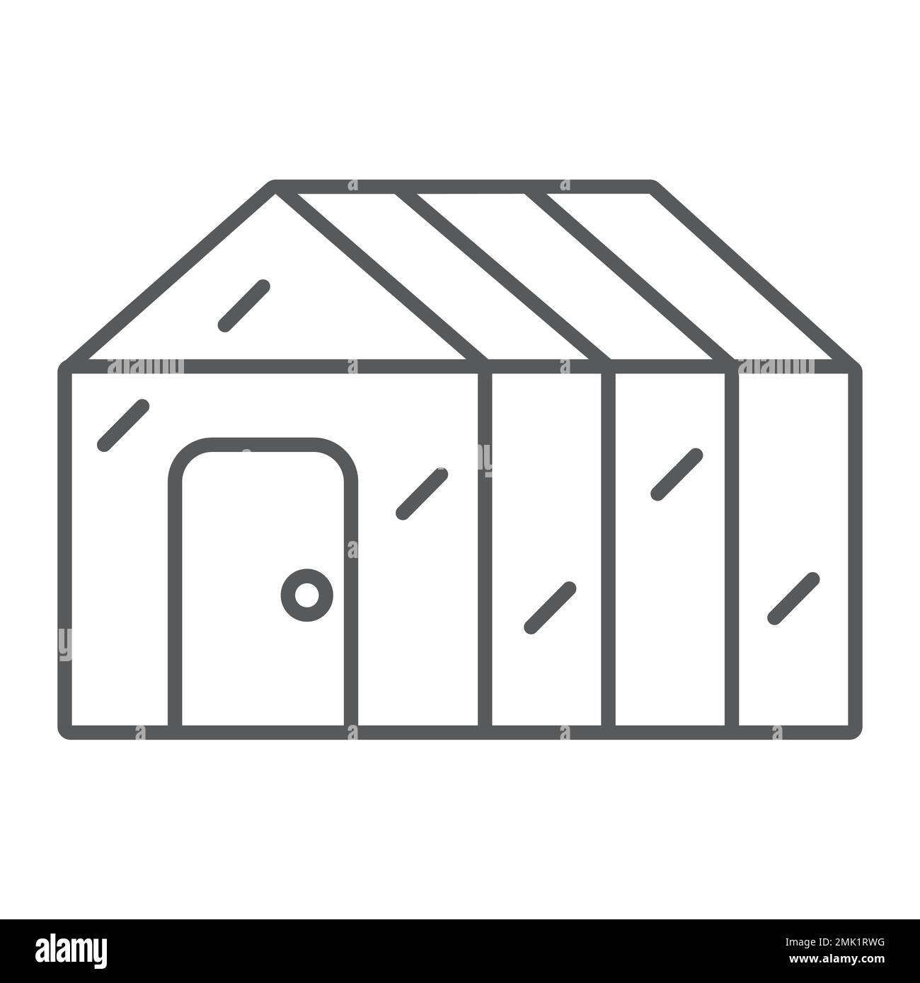 Greenhouse thin line icon, garden and farm, glasshouse sign, vector ...