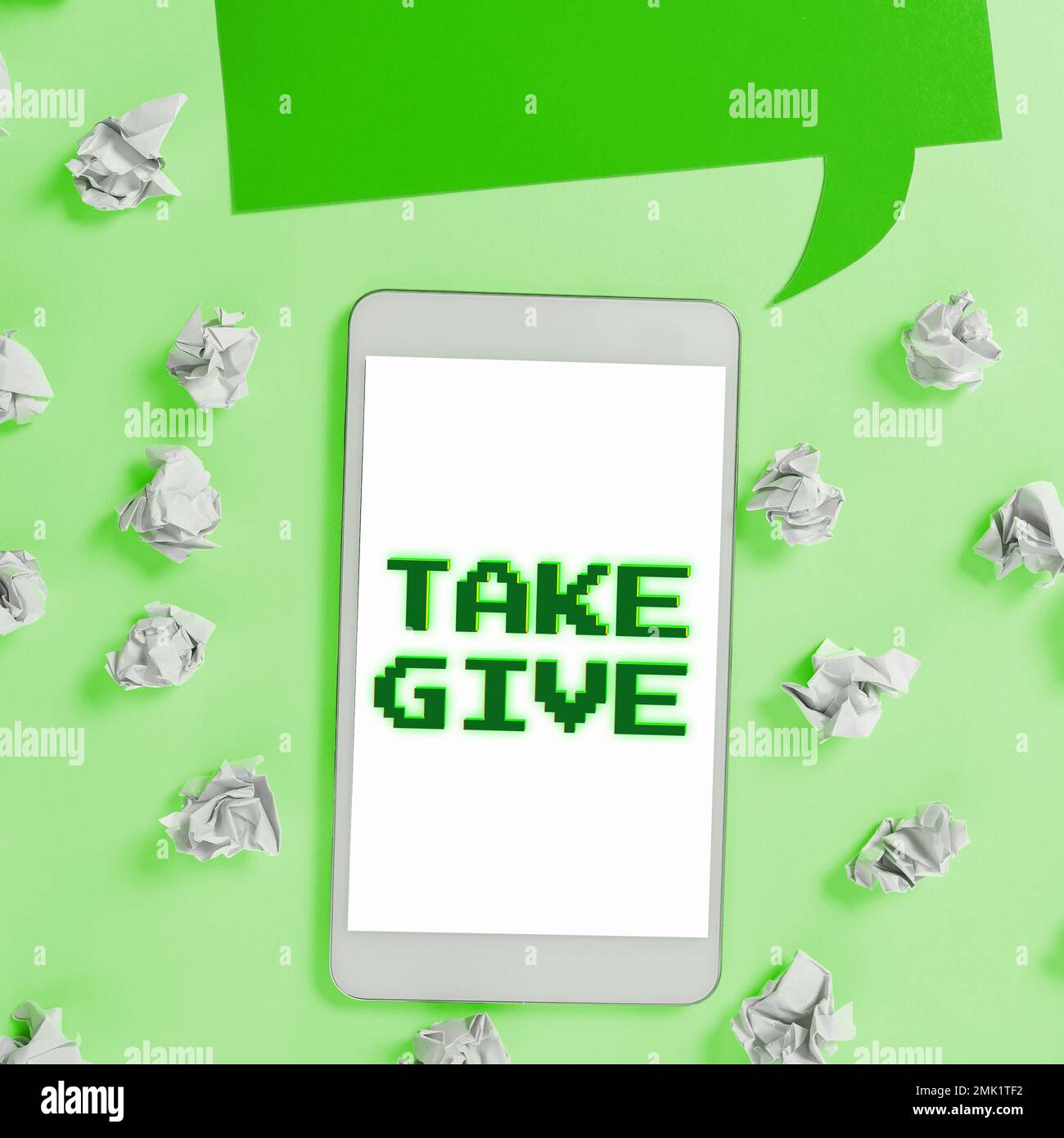 Hand writing sign Take Give. Concept meaning The exchange of mutual ...