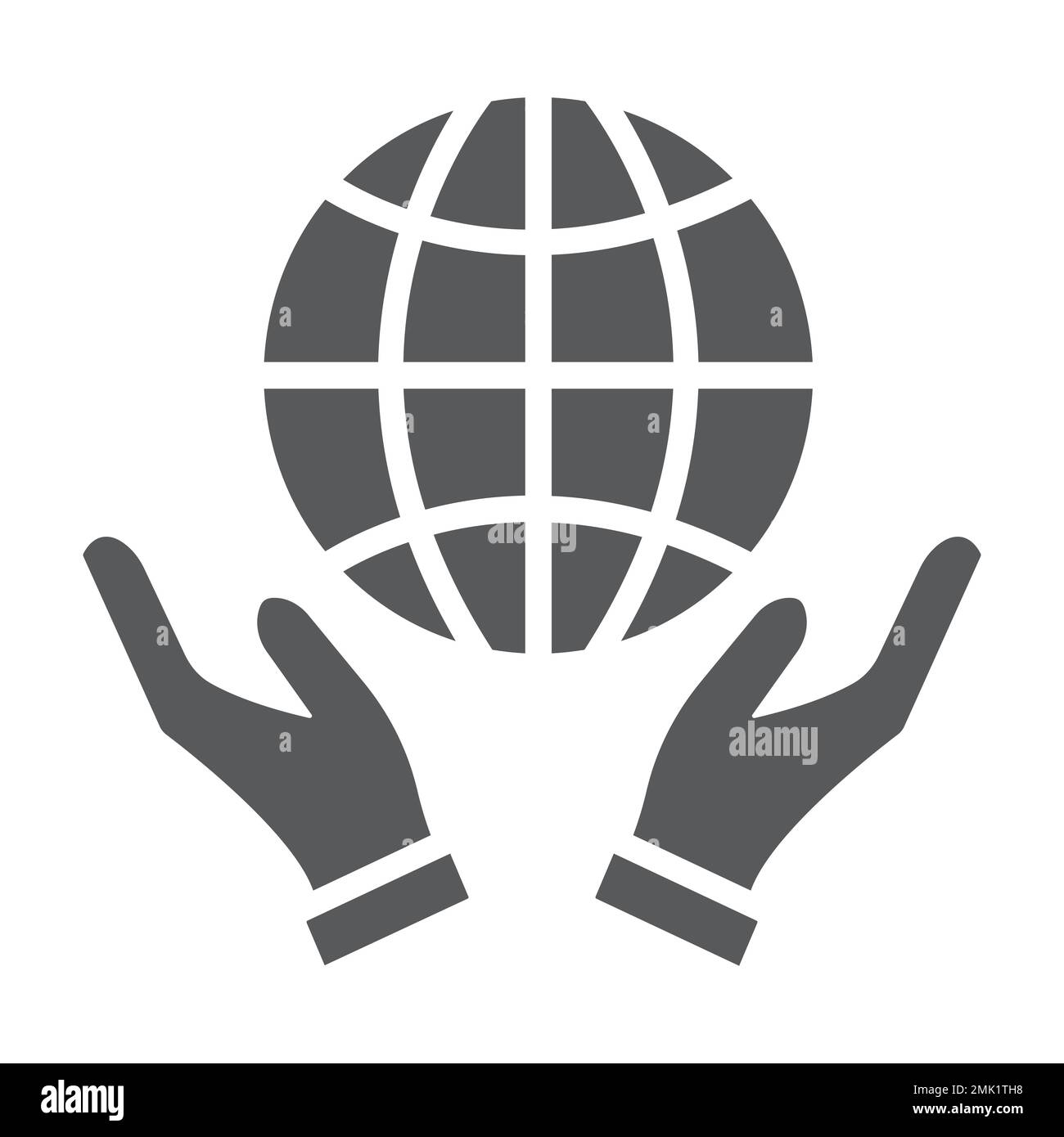 Earth in hands glyph icon, ecology and globe, planet in arms sign ...