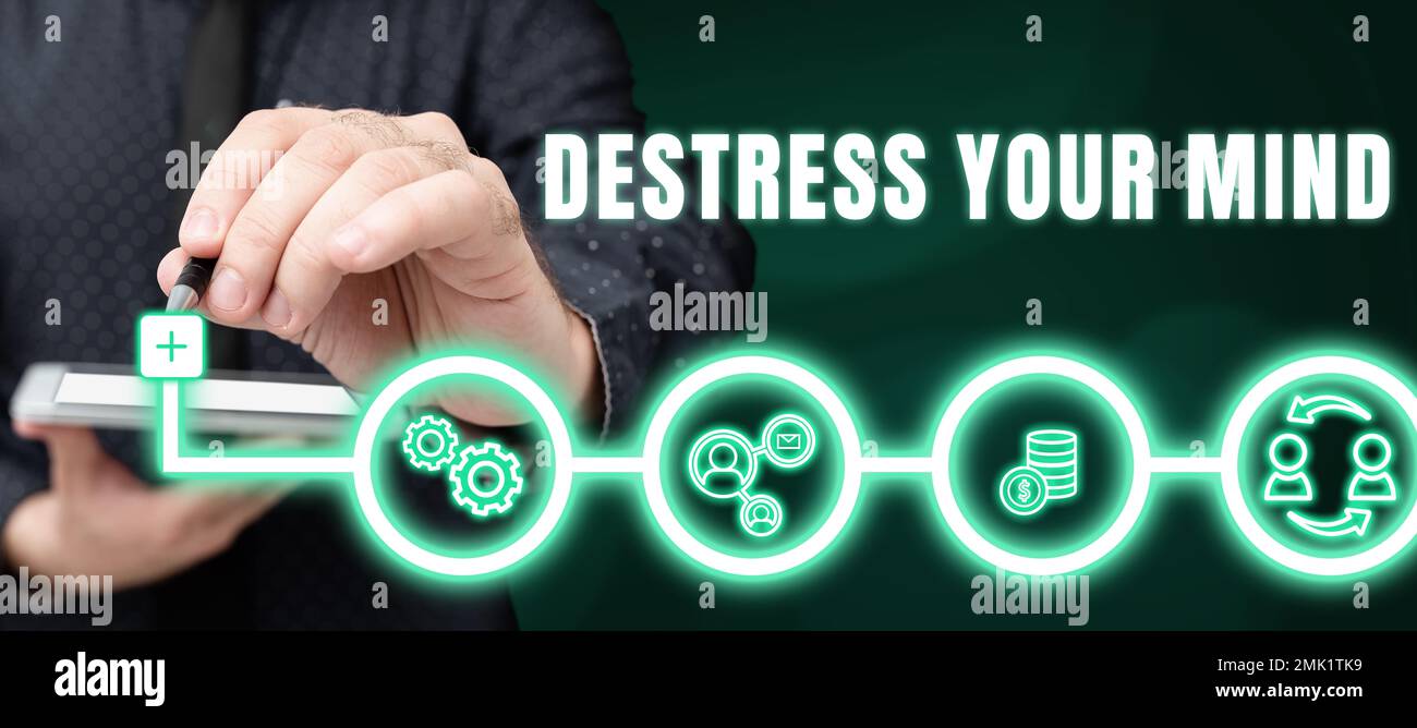 Text showing inspiration Destress Your Mind. Conceptual photo to ...