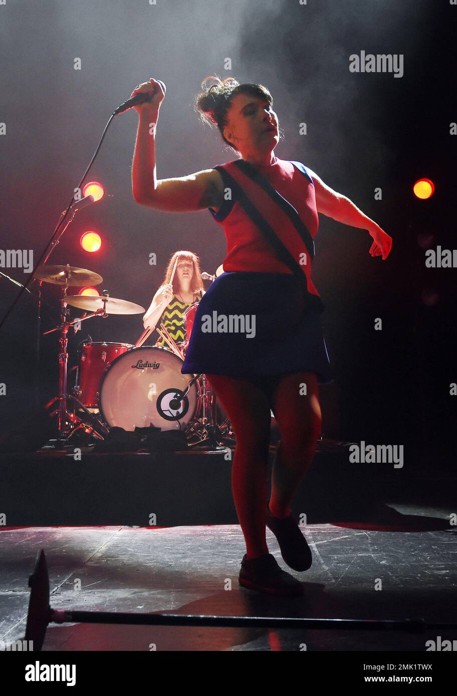 Kathleen Hanna of the punk rock band Bikini Kill performs at the ...