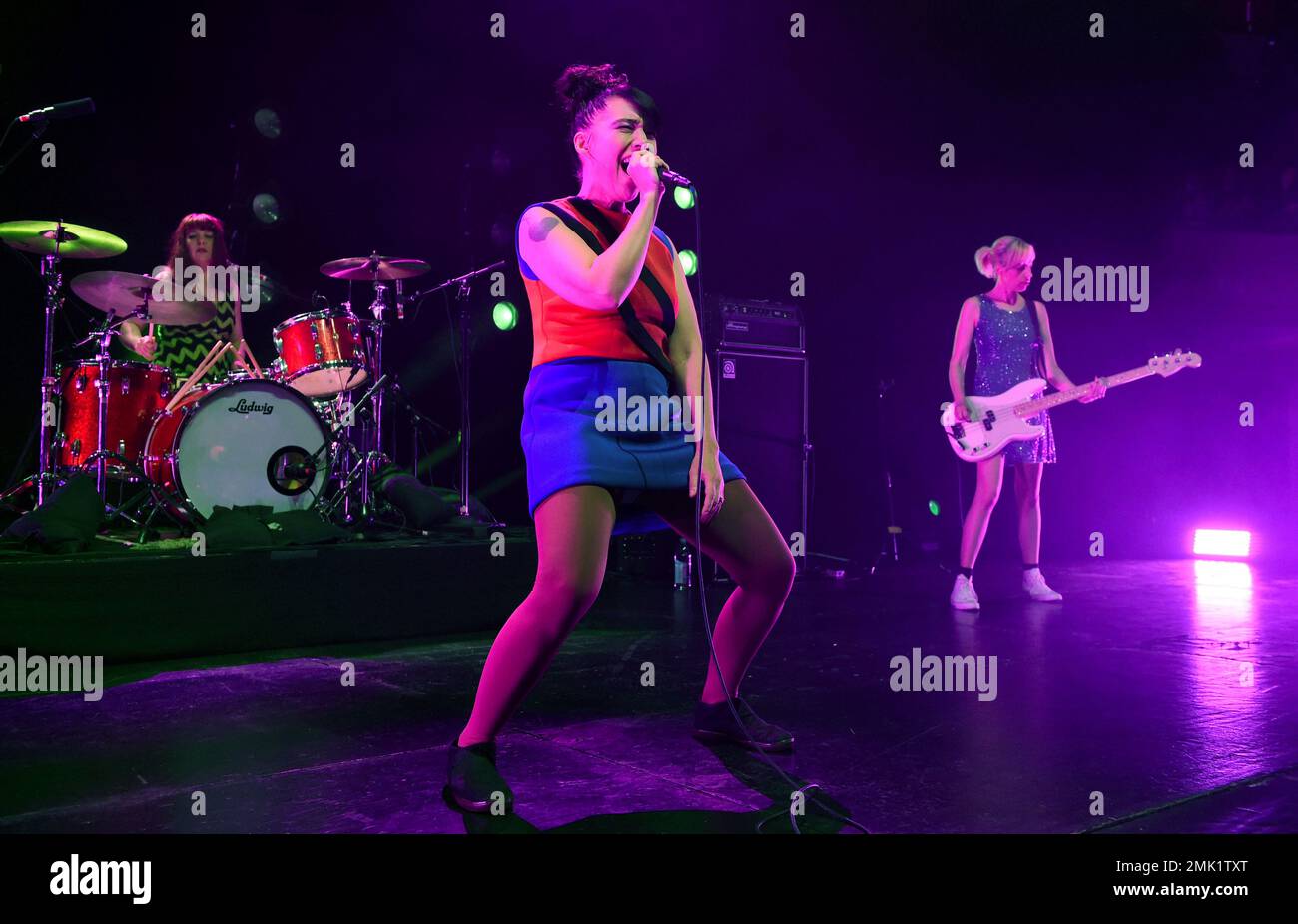 Kathleen Hanna, center, Tobi Vail, left, and Kathi Wilcox of the punk ...
