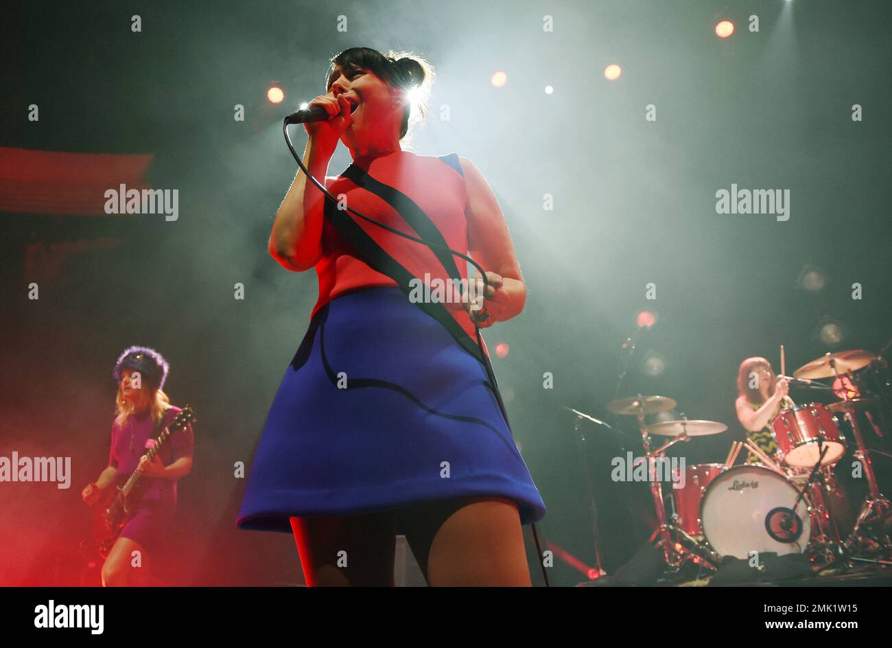 Kathleen Hanna, center, of the punk rock band Bikini Kill performs ...