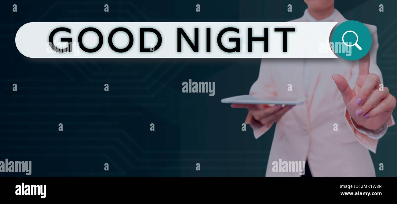 Text showing inspiration Good Night. Business overview expressing good ...